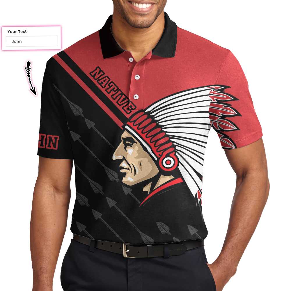 Native Chief Man Native American Custom Polo Shirt, Personalized Nativ ...
